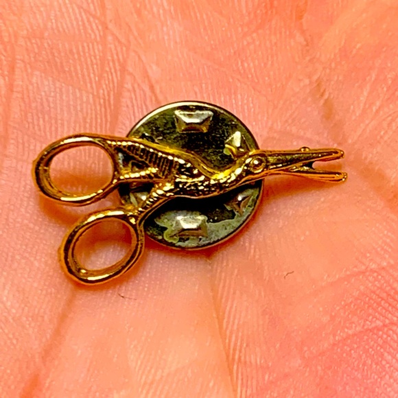 Jewelry | Vintage Miniature Embroidery Stork Scissors Pin | Poshmark